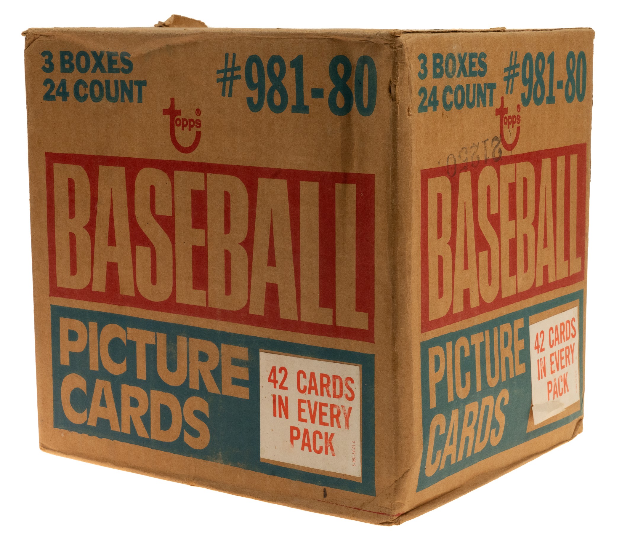 1980 Topps Factory-Sealed Unopened Rack Pack Case (3 Boxes, 72 Packs ...