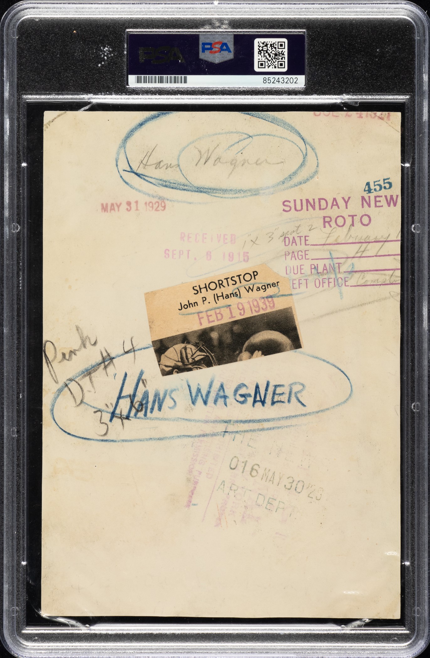 Circa 1910s Honus Wagner Original International News Service Photograph PSA/DNA Type I - Image ...