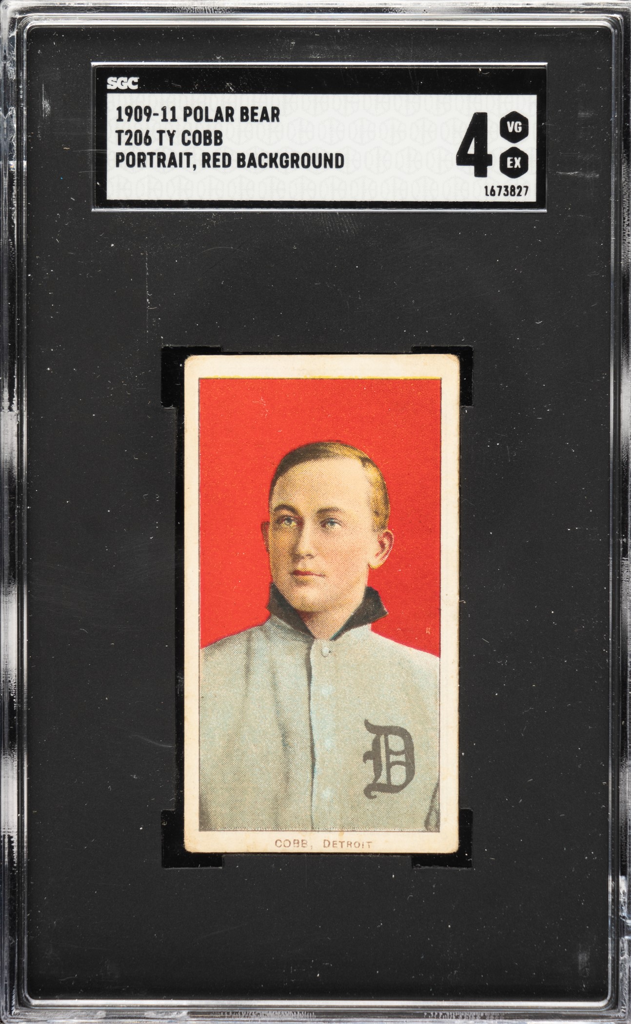 1909-1911 T206 White Border Ty Cobb Portrait Red Background SGC VG/EX 4 ...