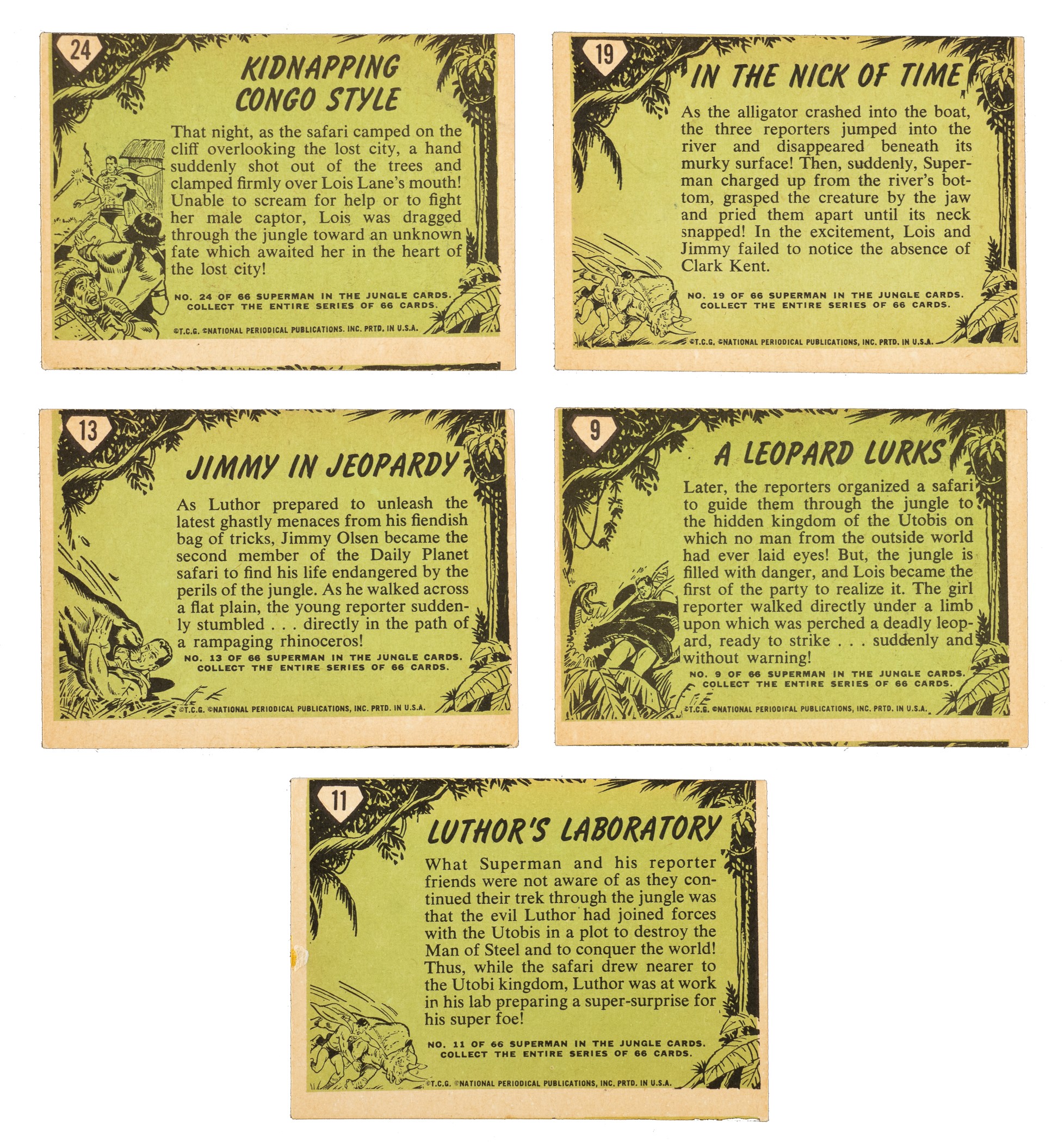 1966 Topps Test "Superman in the Jungle" Collection (5) | REA Archive