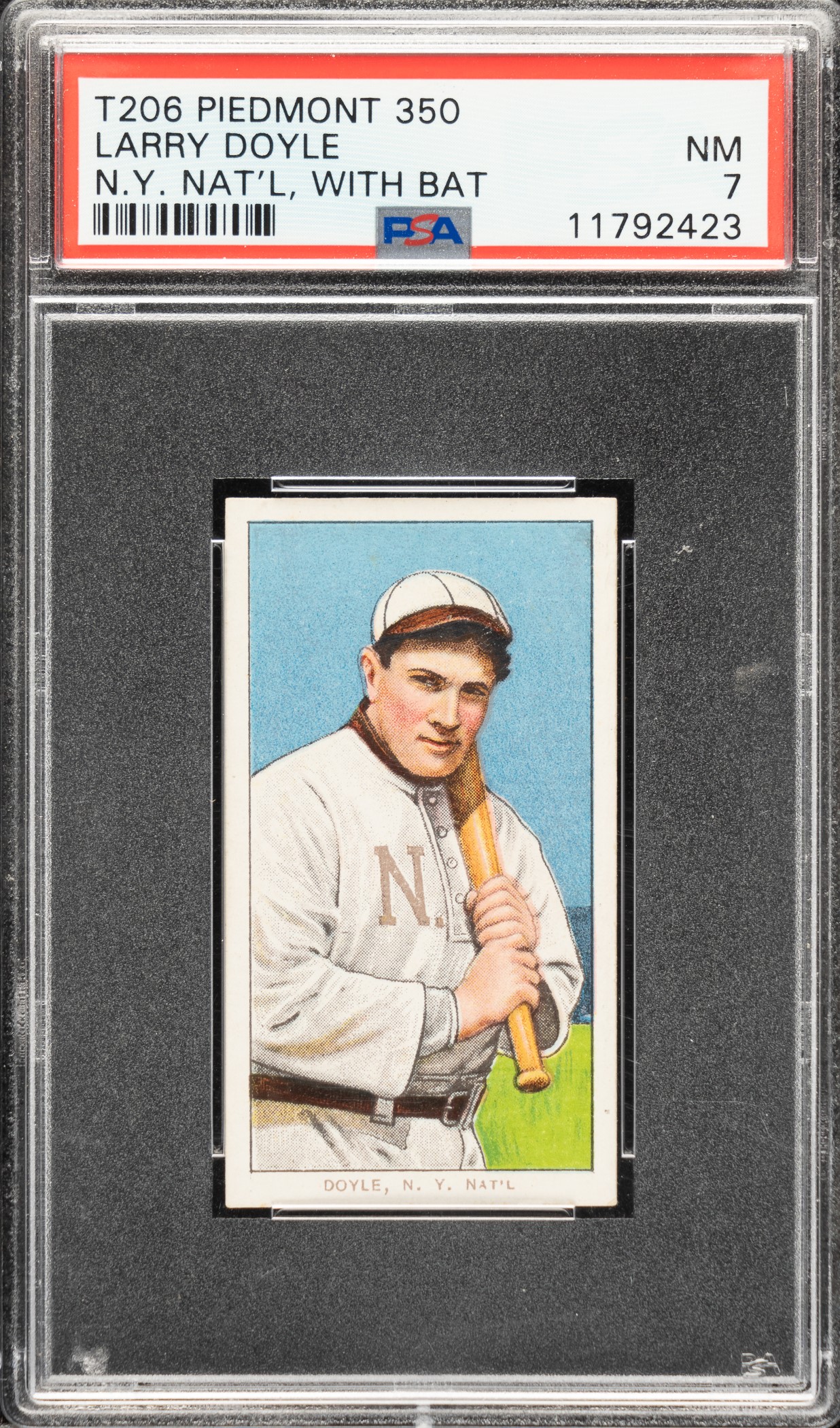 1909-1911 T206 White Border Larry Doyle with Bat PSA NM 7 | REA Archive