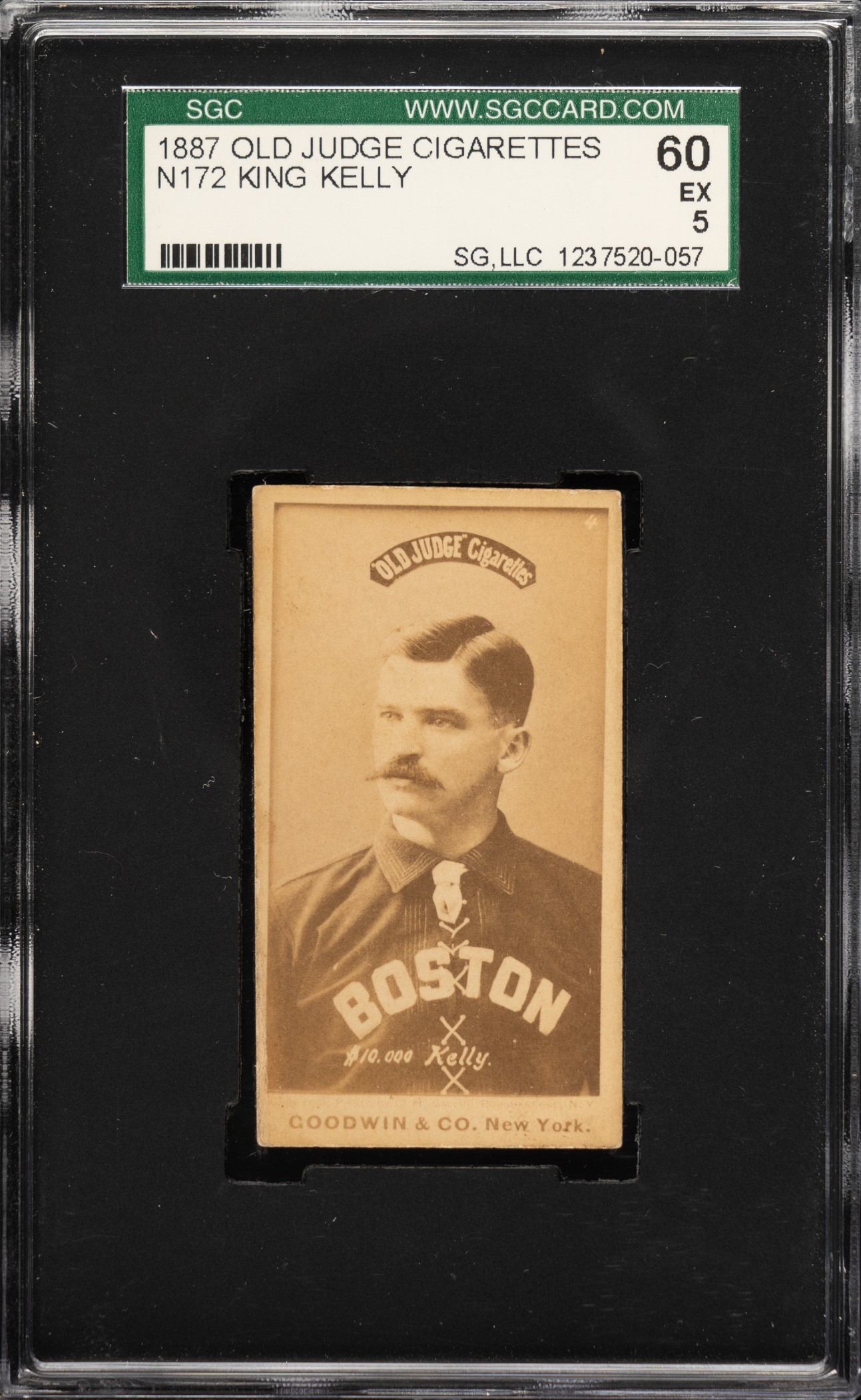 1887 N172 Old Judge Mike "King" Kelly Boston Portrait SGC EX 60 | REA ...