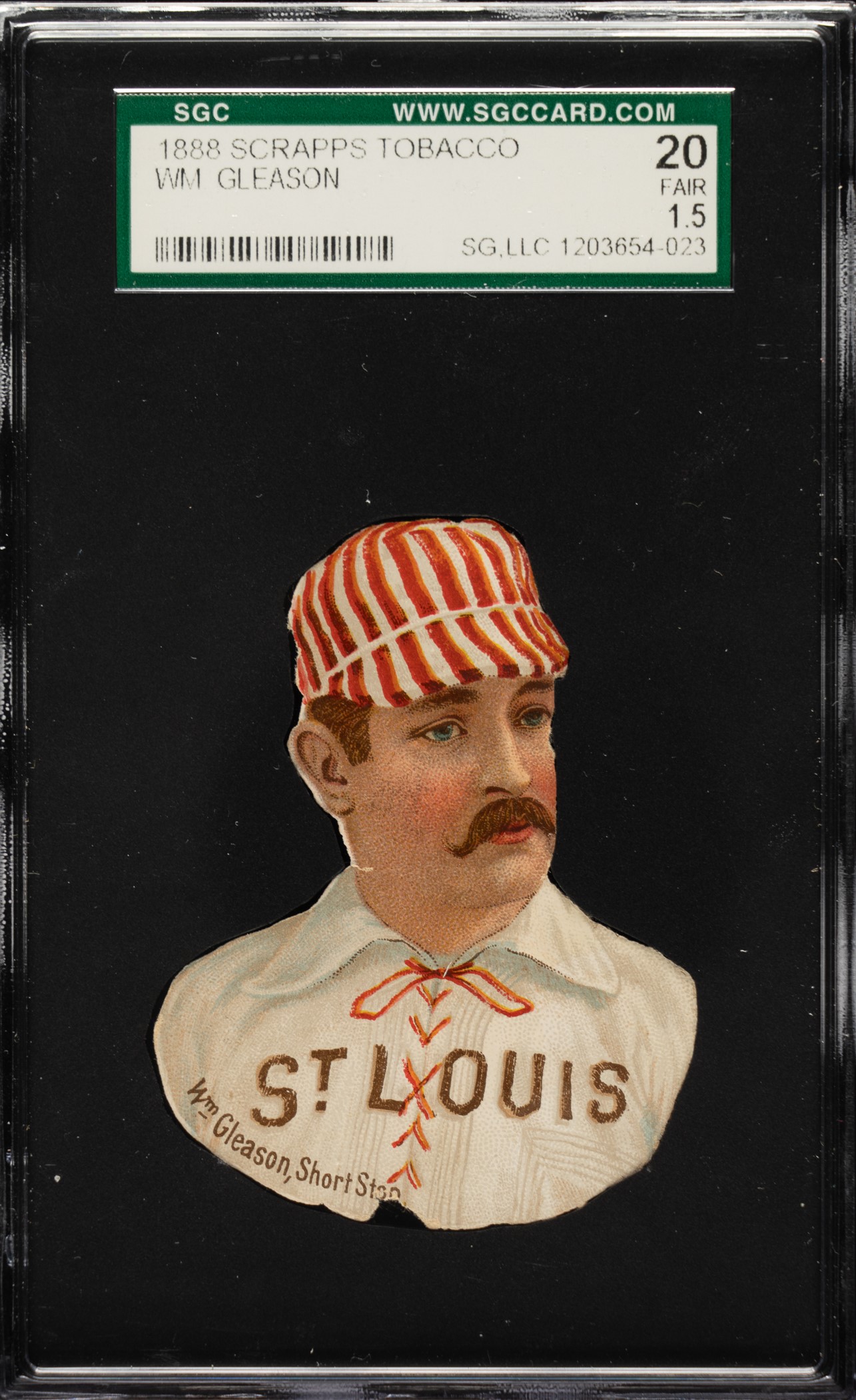 1888 H. D. Smith & Company Baseball Gum Card Die-Cuts Bill Gleason SGC ...